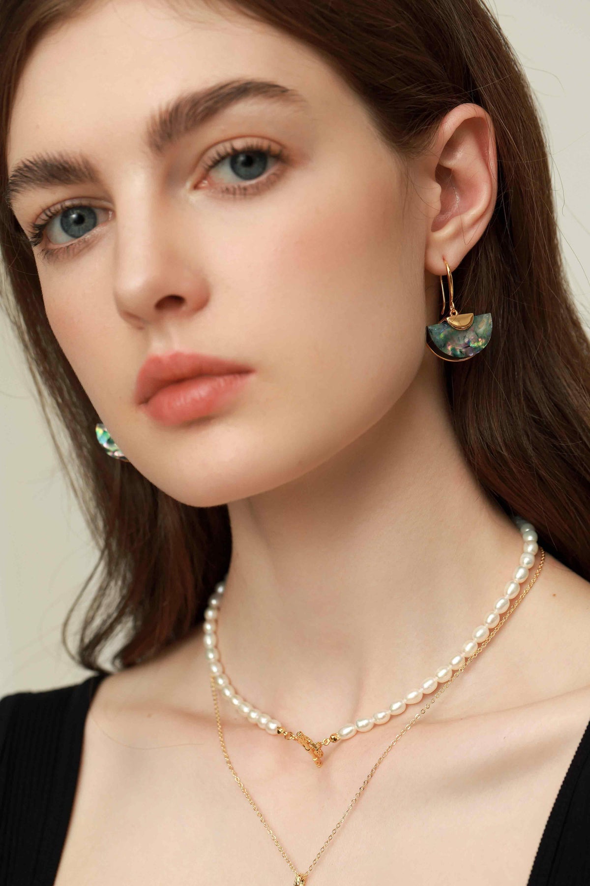 Paua Shell Earrings | Abalone shell 18k Gold Plated Earrings